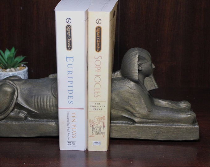 Sphinx Bookends Statues of the Egyptian and Greek Mythological Creature ...