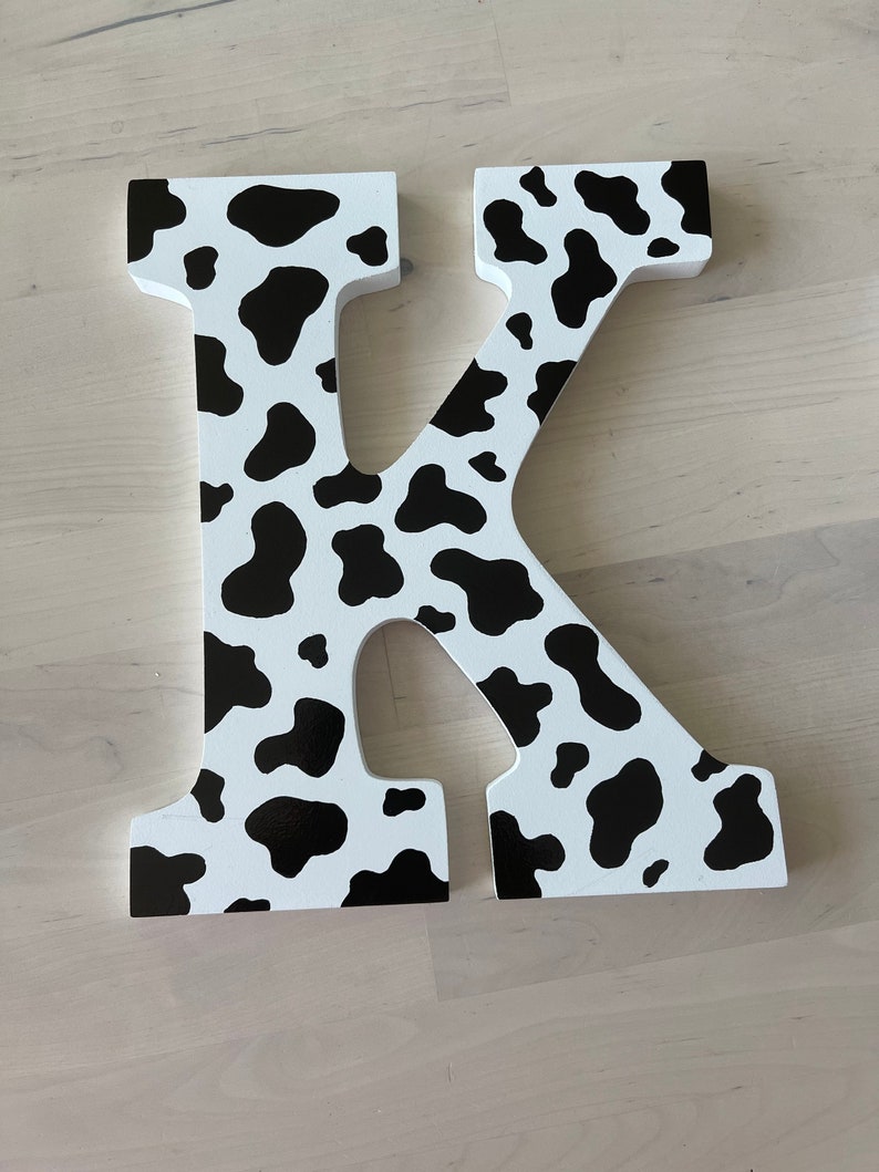 Custom Wooden Cow Print Letters~ Wall Decor~9” - Etsy