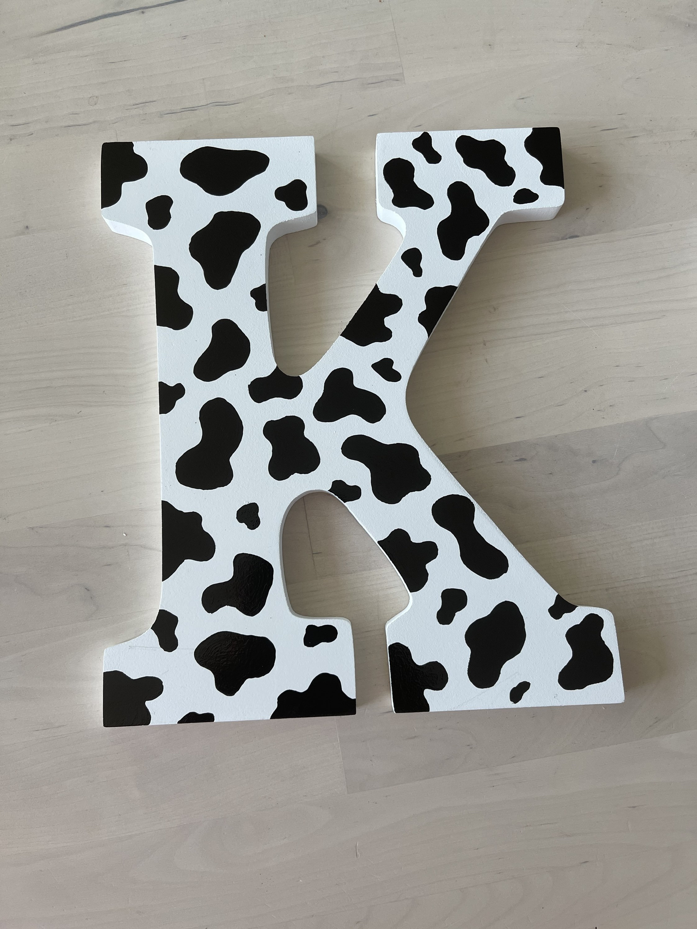 Custom Wooden Cow Print Letters Wall Decor9 - Etsy
