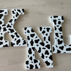Custom Wooden Cow Print Letters Wall Decor9 - Etsy