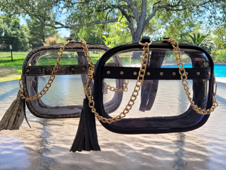 Stadium Bag, Fringe Clear Crossbody, Tassel Detail, Transparent Purse ...
