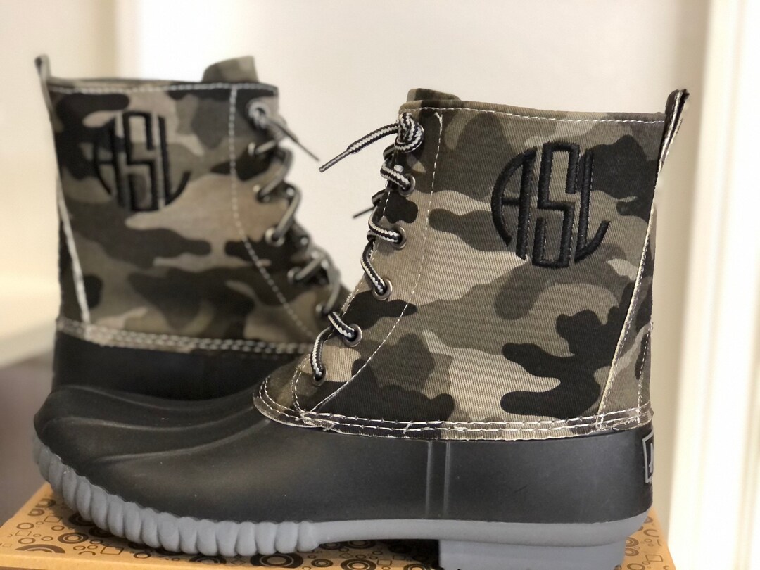 Monogram Camo Duck Boots: Personalized Rain Boots - Etsy