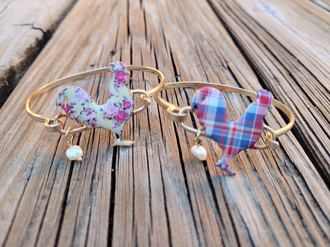 Chicken Bracelet, Chicken Bangle Bracelet ,chicken Charm, Chicken ...