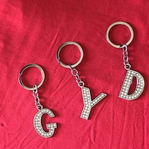 Initial Key Ring, Initial Keychain, Letter Keychain, Initial Key Ring ...