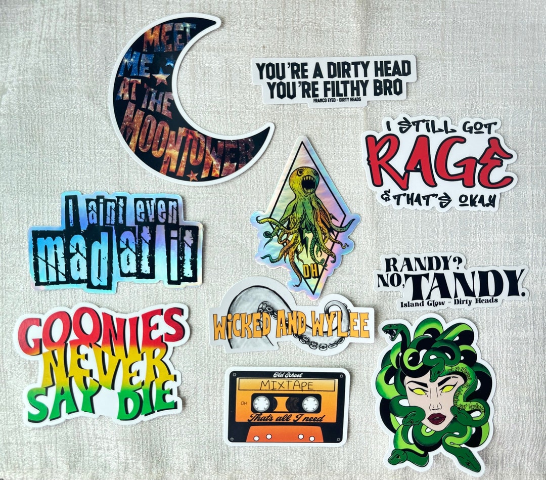 Ultimate Slap Pack Dirty Heads Inspired Waterproof Stickers 10 Included ...