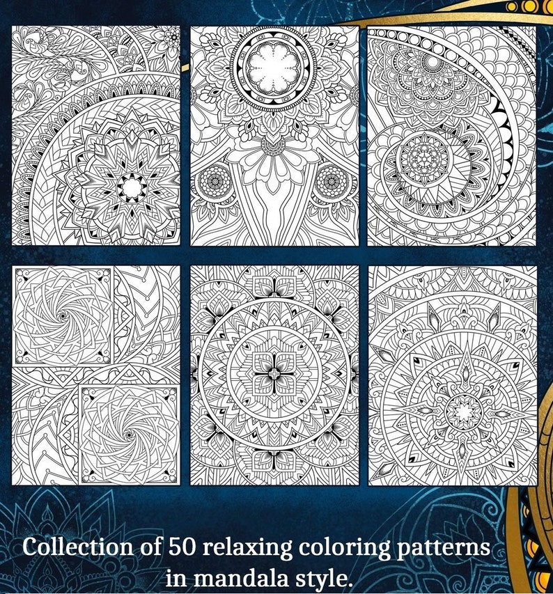 Amazing Patterns: Adult Coloring Book, Stress Relieving Mandala Style ...
