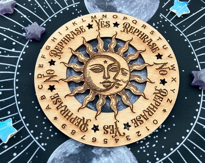 Celestial Sun Moon Pendulum Board SVG: Divination Laser Cut File ...