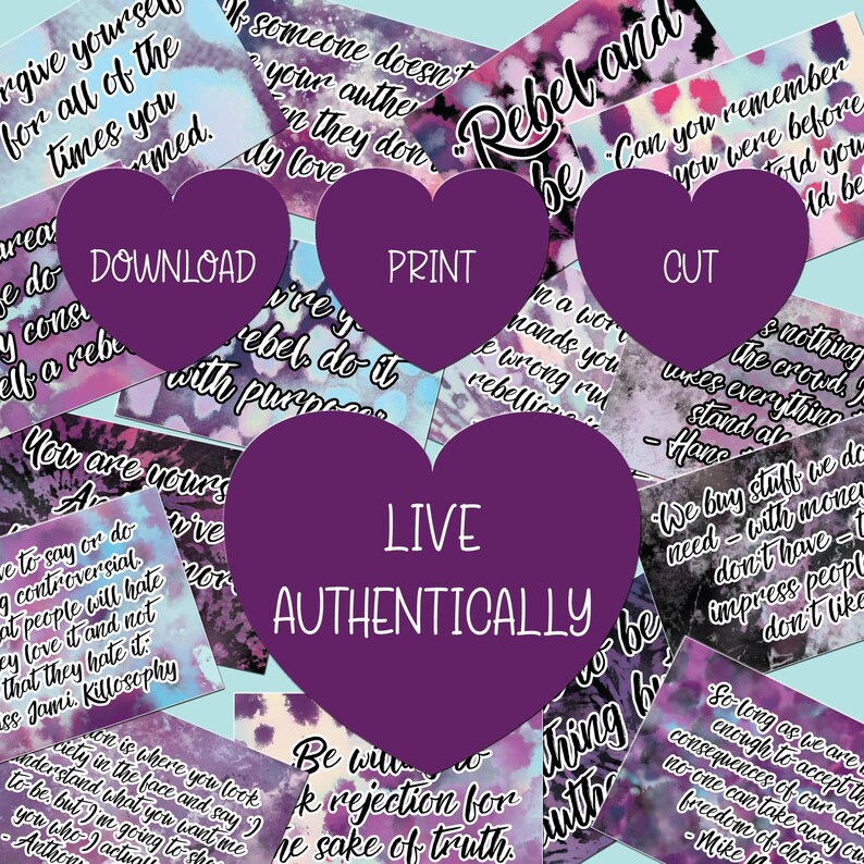 Printable Affirmation and Reflection Cards | Live Authentically | Self ...