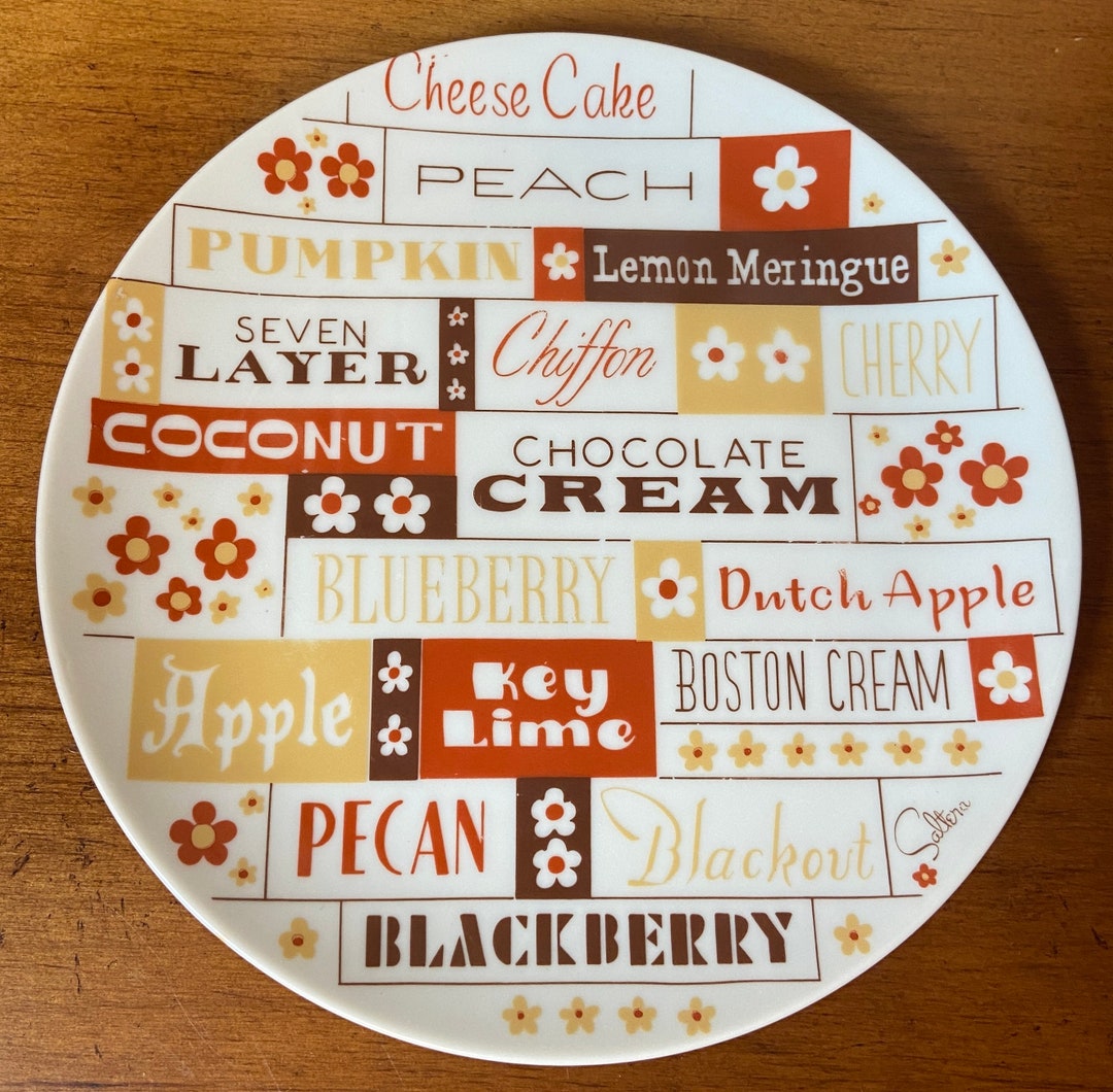 Retro Plates, Vintage Plates, Retro Pie Plates, Pie Plates, Salad ...