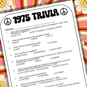 1975 Trivia Game - 50th Birthday Party Game - 1970s Trivia - Born in ...