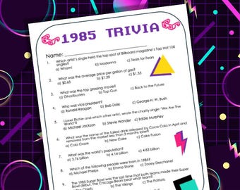 1975 Trivia Game - 50th Birthday Party Game - 1970s Trivia - Born in ...