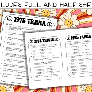 1975 Trivia Game - 50th Birthday Party Game - 1970s Trivia - Born in ...