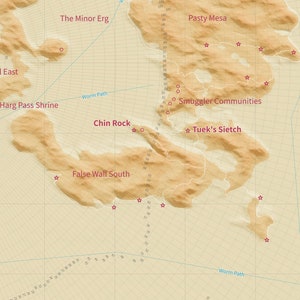 Dune Map. 3d Terrain Map of Arrakis. Dune Poster A2 Landscape - Etsy