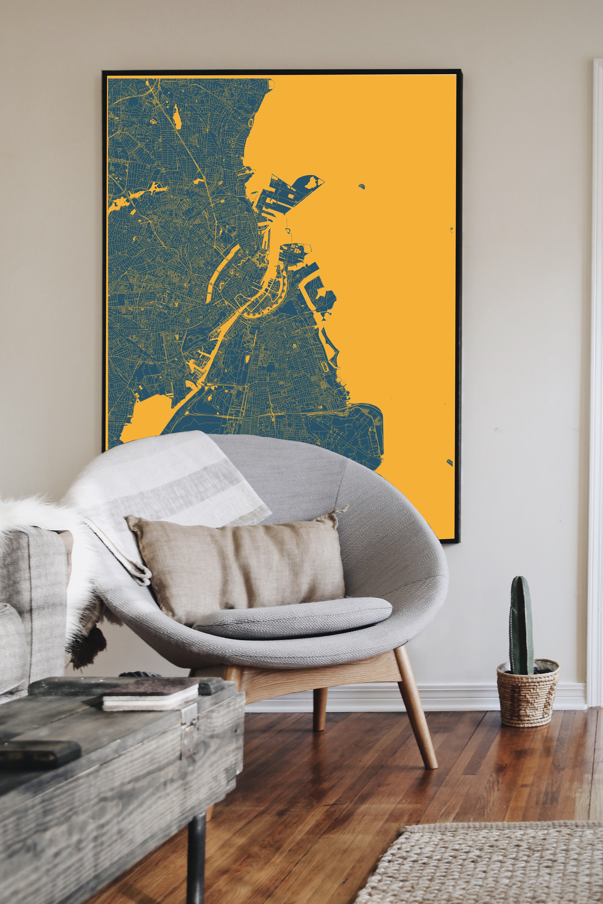 Custom Designed Digital Map of Copenhagen With Very Fine - Etsy