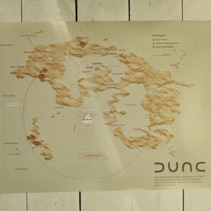 Printed Dune Map. 3d Terrain Map of Arrakis. Dune Poster, Arrakis ...
