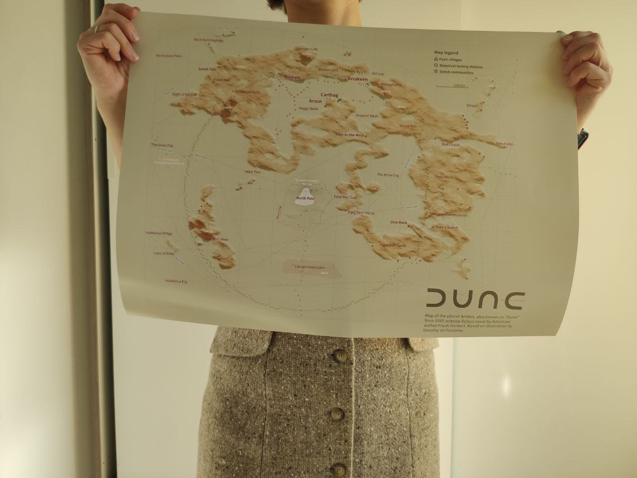 Printed Dune Map. 3d Terrain Map of Arrakis. Dune Poster, Arrakis ...
