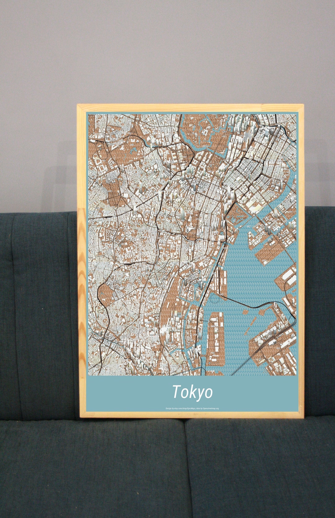 Map of Tokyo, Map Poster, Poster Map Gift, Special Design - Etsy
