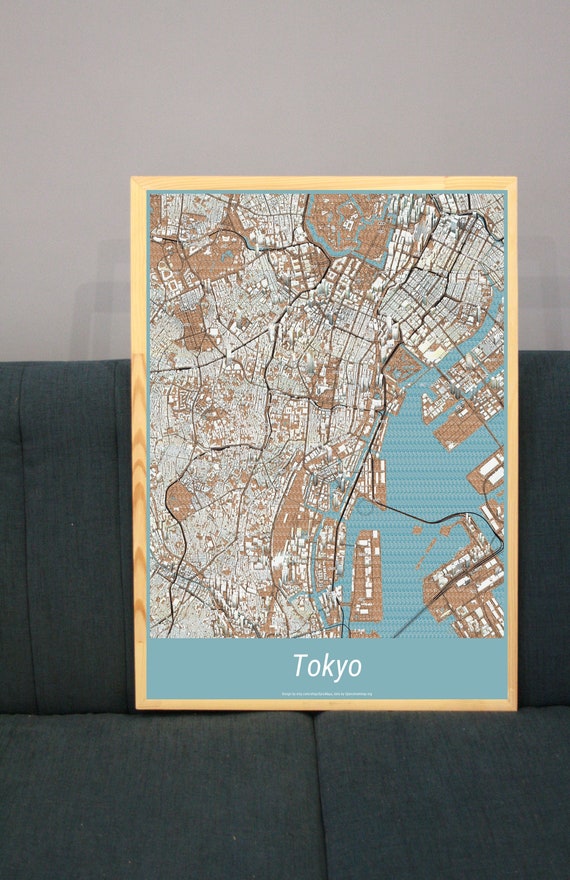 Map of Tokyo Map Poster Poster Map Gift Special Design | Etsy