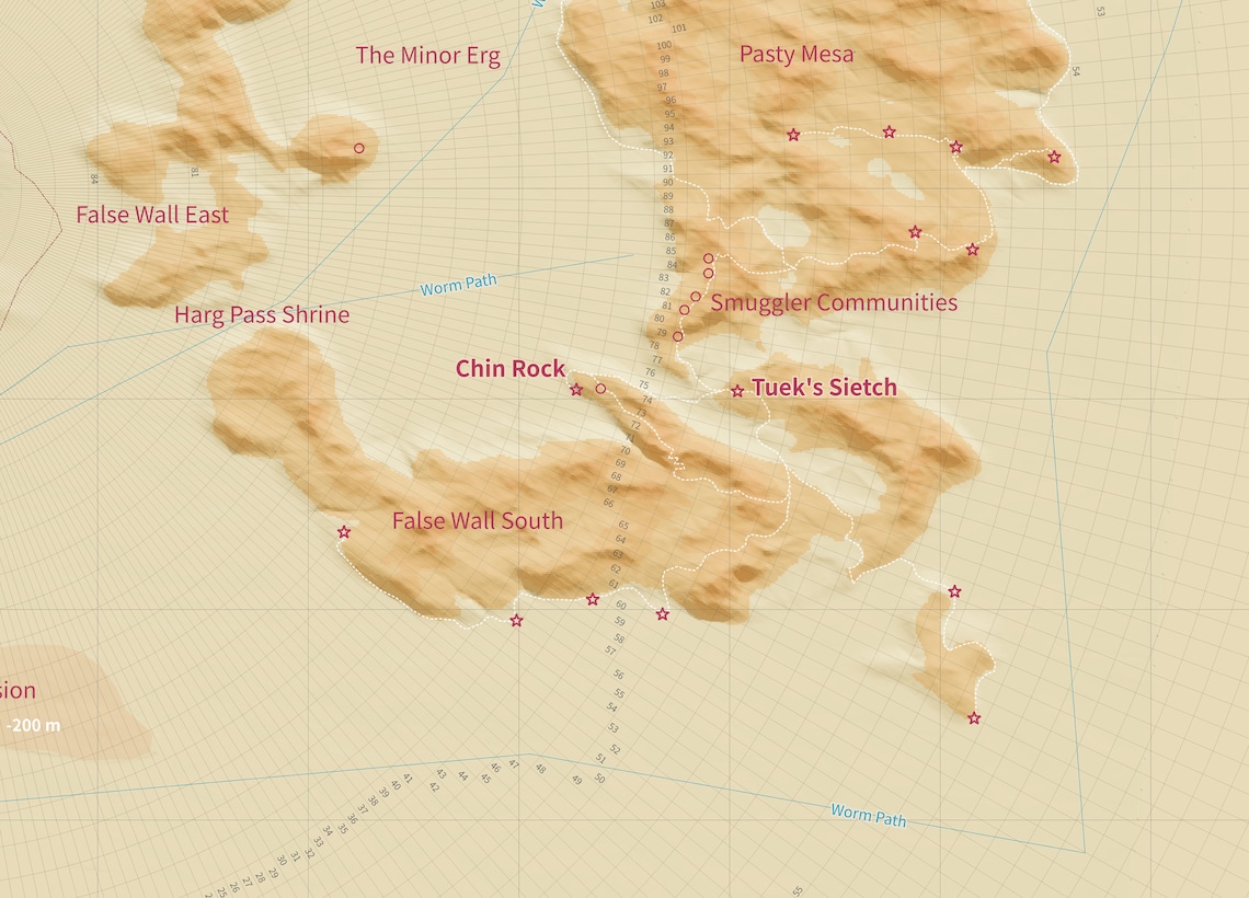 Dune Map. 3d Terrain Map of Arrakis. Dune Poster Arrakis - Etsy