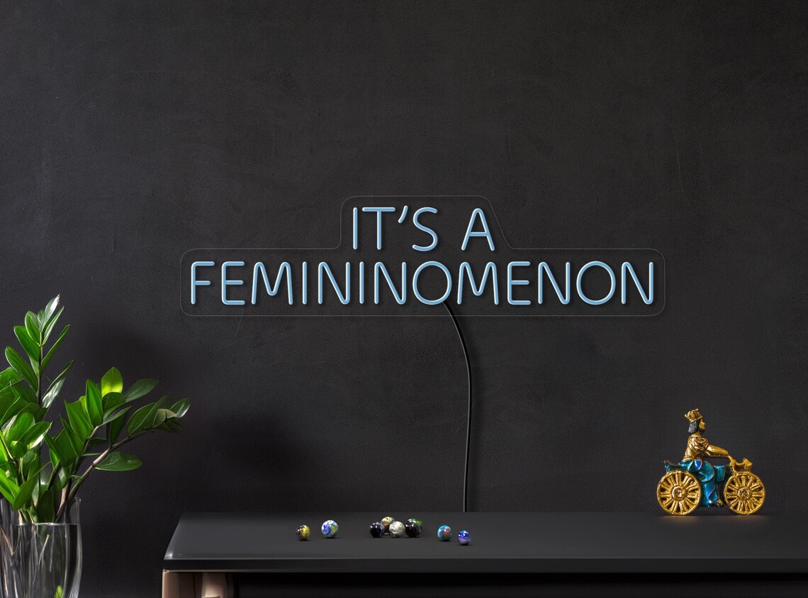 It is a Femininomenon Neon Sign, Feminist Neon Sign, Girls Room Neon ...