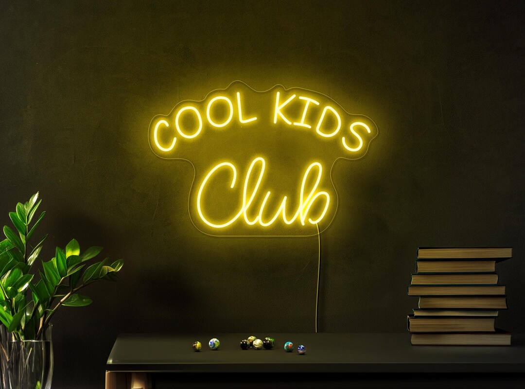 Cool Kids Club Neon Sign, Kids Room Neon Sign, Game Room Neon, Kids ...