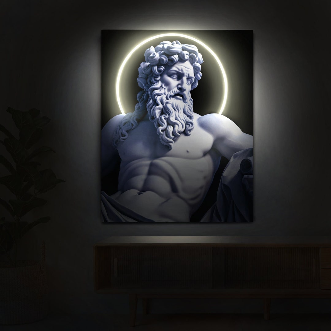 God Neon Sign, Zeus Neon Sign, Greece God Led Sign, Zeus Pop Art ...