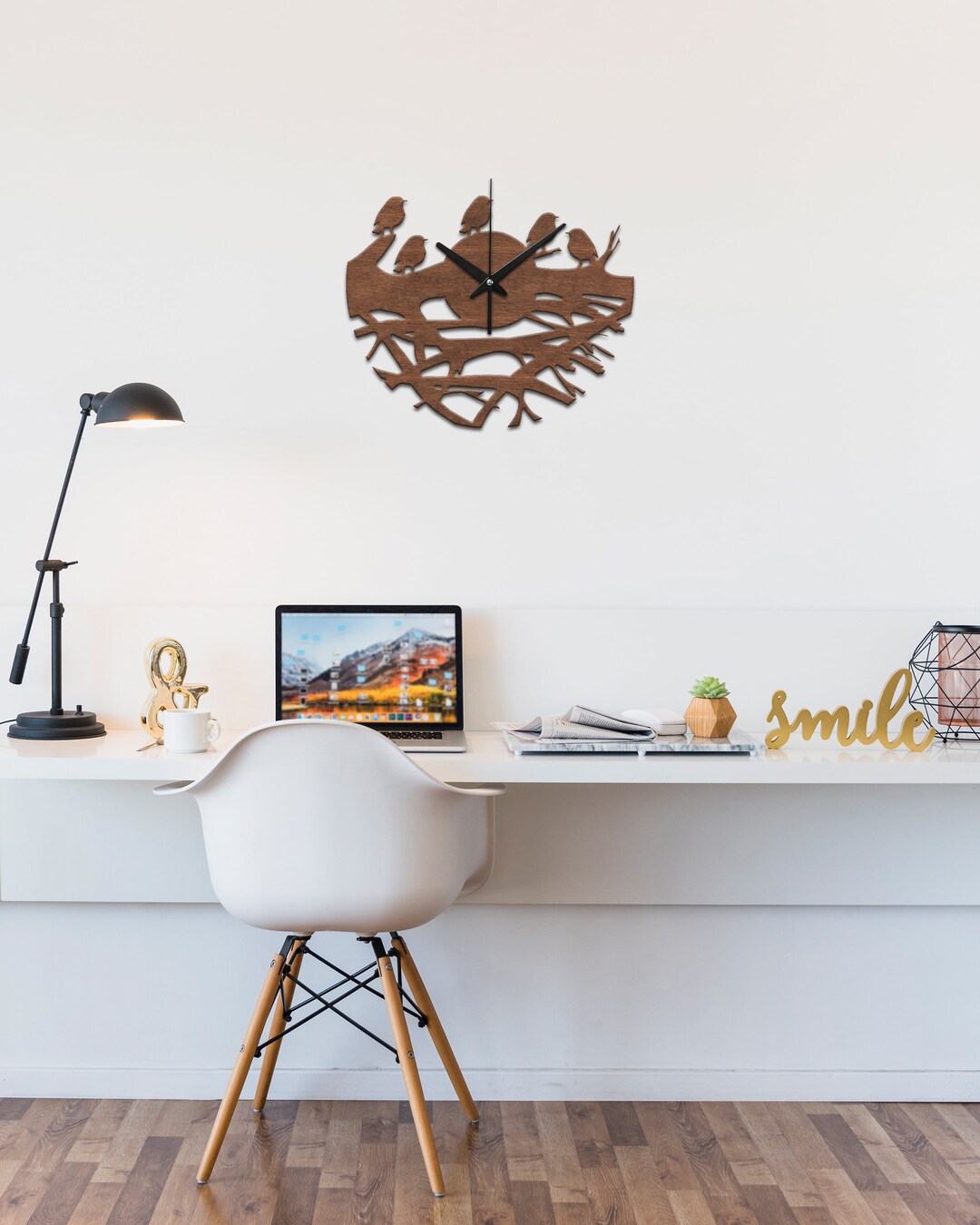 Birds Wall Clock, Wooden Wall Clock, Birds Nest Clock Unique, Spring ...
