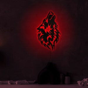 Wolf Neon Light, Wolf Light Sign, Wolf Neon Sign, Howling Wolf Sign ...