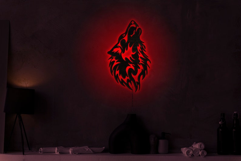 Wolf Neon Sign Wolf Led Sign Wolf Led Light Wolf Wood Sign - Etsy