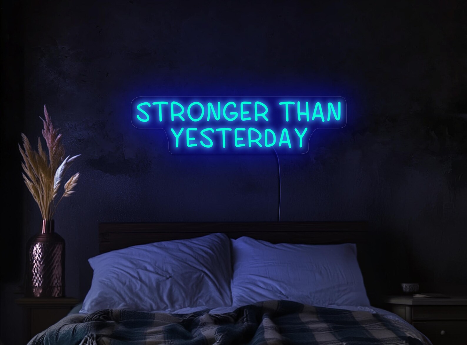 Stronger Than Yesterday Neon Sign, GYM Neon Sign, Motivational Neon ...