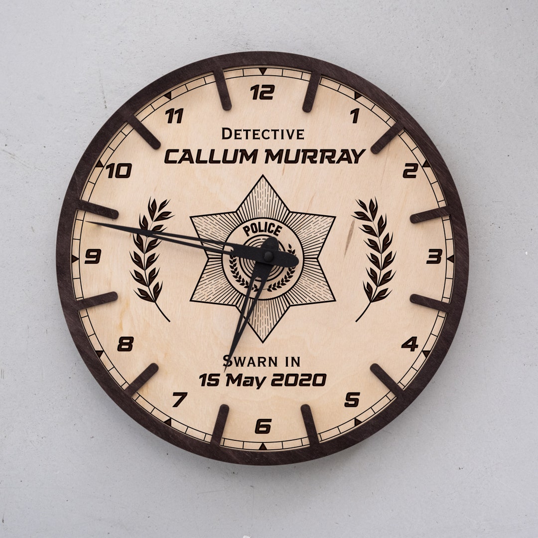 Police Officer Clock, Sheriff Academy Gift, Graduation Clock, Pol ...