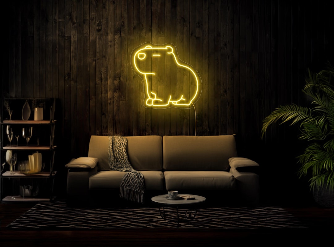 Capybara Neon Sign, Capybara Led Sign, Animal Neon Sign, Kids Room Neon ...