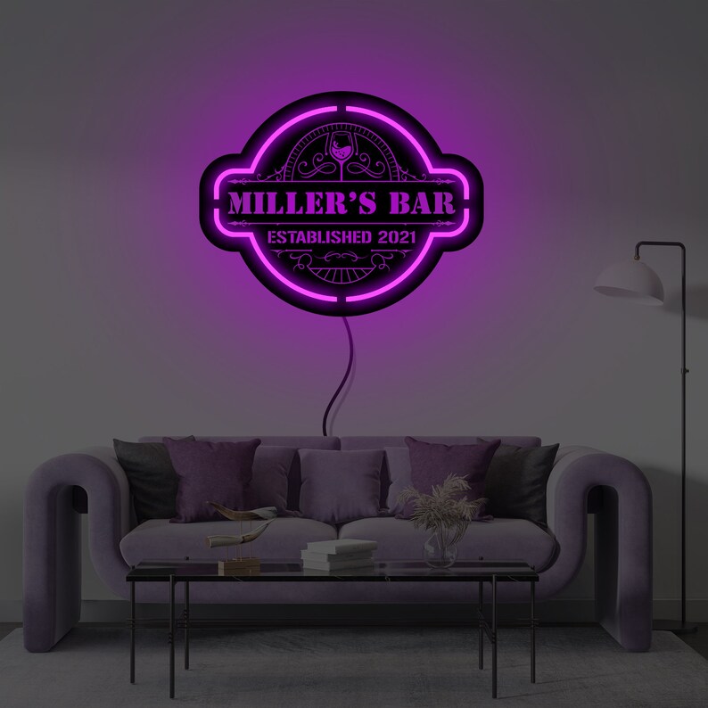 Custom Bar Neon Sign Personalized Bar Neon Sign Custom Bar - Etsy
