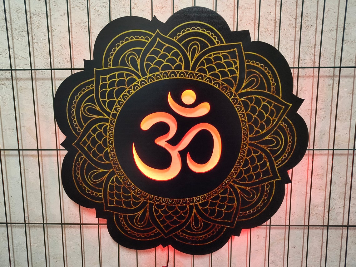 Om Neon Sign, Om Light Decor, Om Symbol Art Lighted, Om Led Sign ...