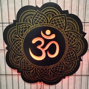 Om Neon Sign, Om Light Decor, Om Symbol Art Lighted, Om Led Sign ...