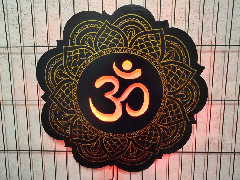 Om Neon Sign, Om Light Decor, Om Symbol Art Lighted, Om Led Sign ...