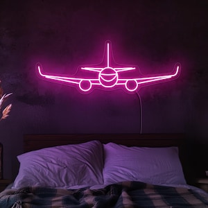 Airplane Neon Sign, Aviation Neon Sign, Aircraft Led Sign, Gift for ...