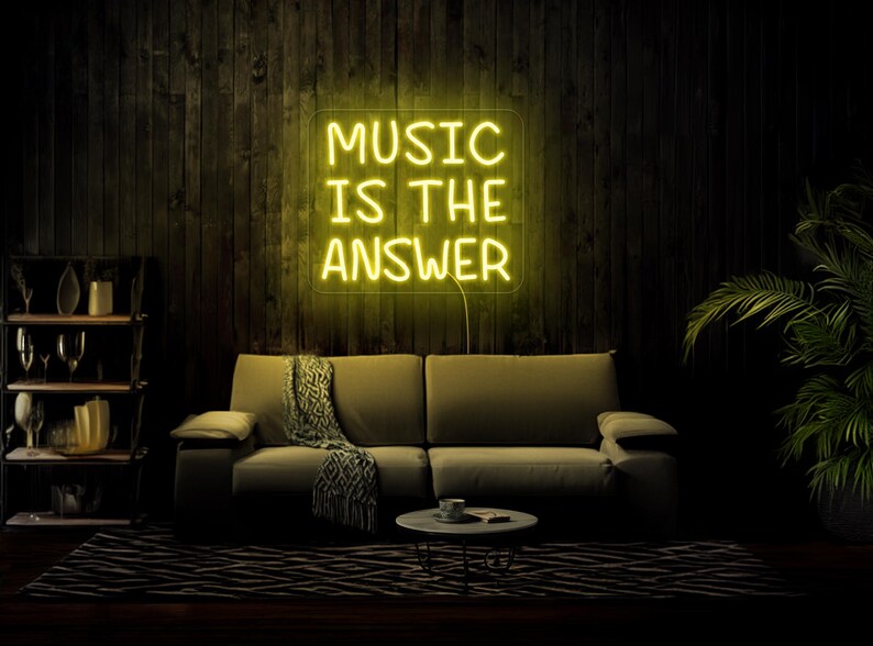 Music is the Answer Led Sign, Music Room Neon Sign, Music Neon Sign ...