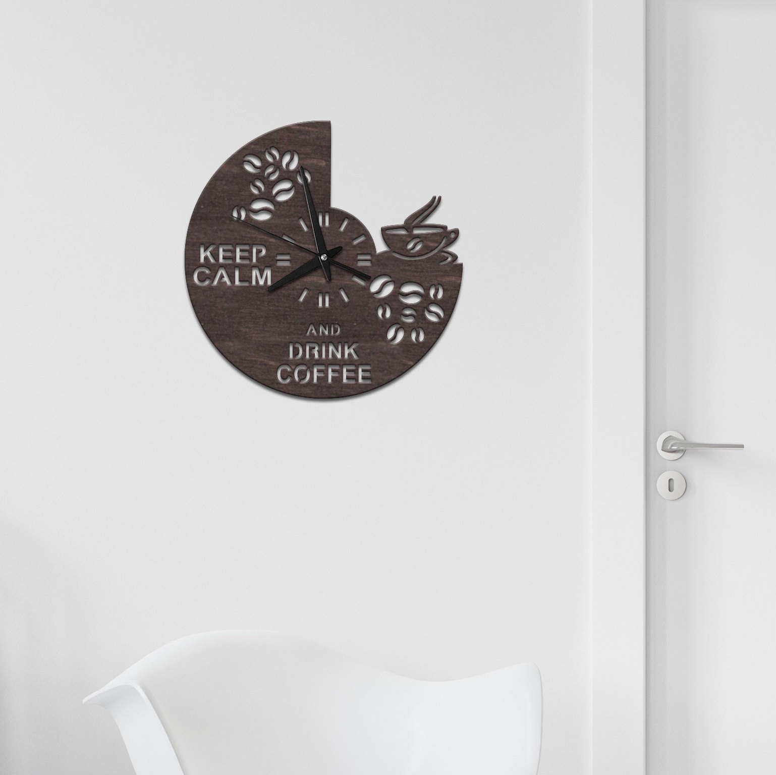 Coffee Cup Clock, Coffee Wall Clock, Cafe Wall Clock, Kitchen Wall ...