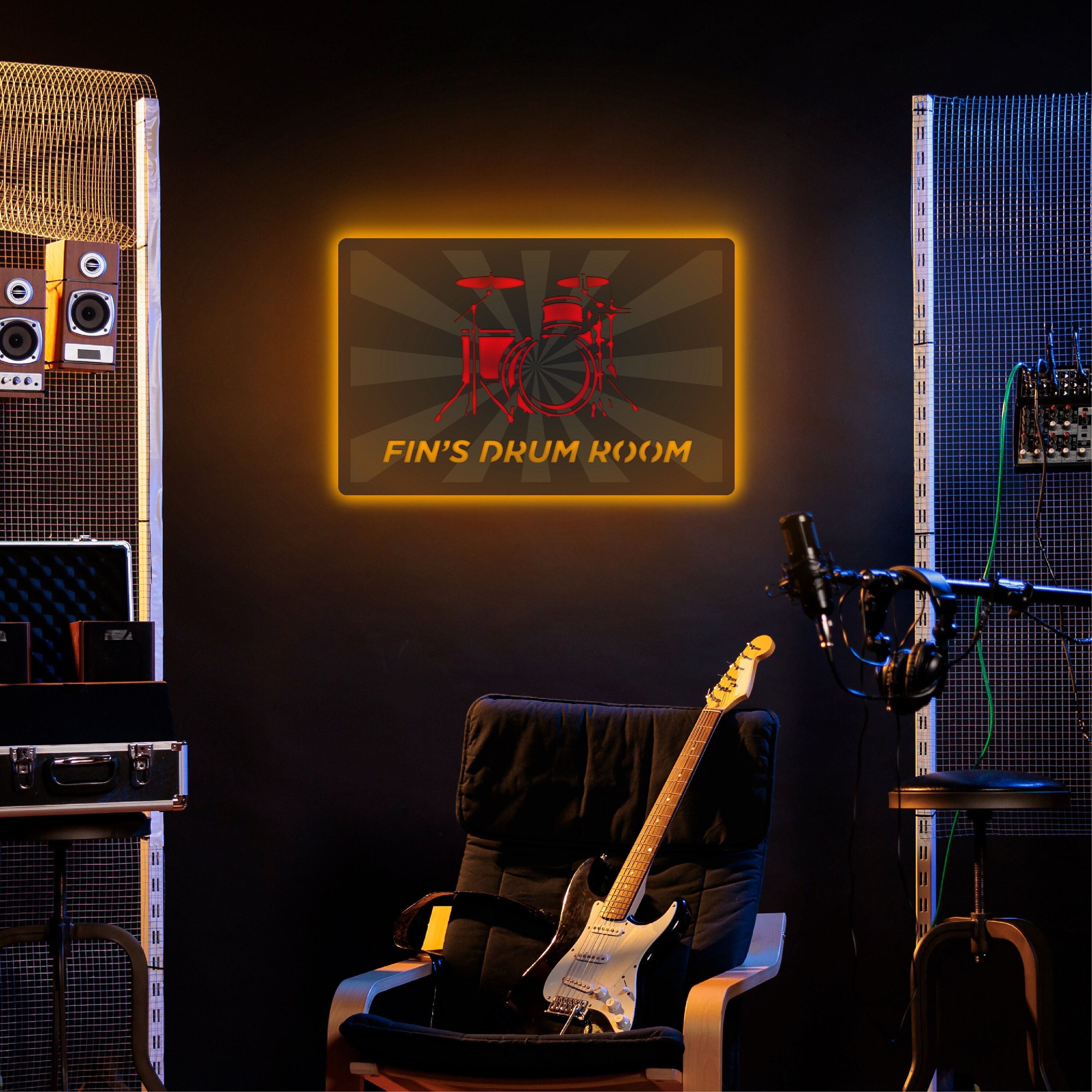 Drum Room Neon Sign, Drum Kit Neon Sign, Drum Led Sign, Drum Light Led ...