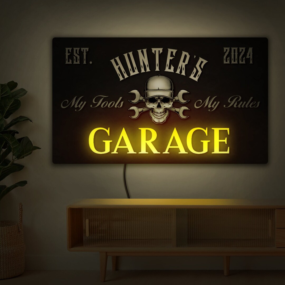 Garage Neon Sign, Custom Garage Sign, Personalized Garage Sign, Garage ...