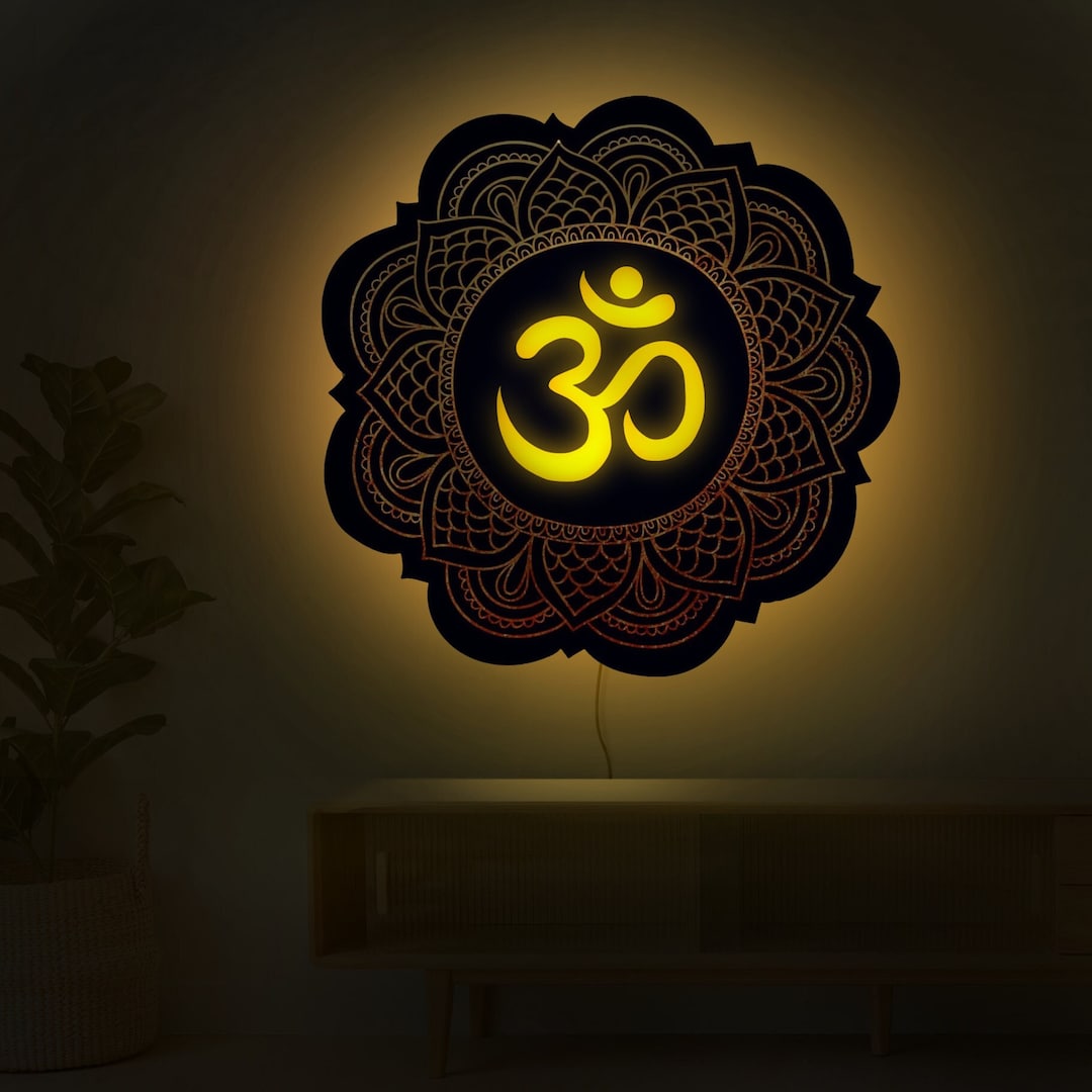 Om Neon Sign, Om Led Sign, Mandala Neon Sign, Sacred Geometry Sign ...