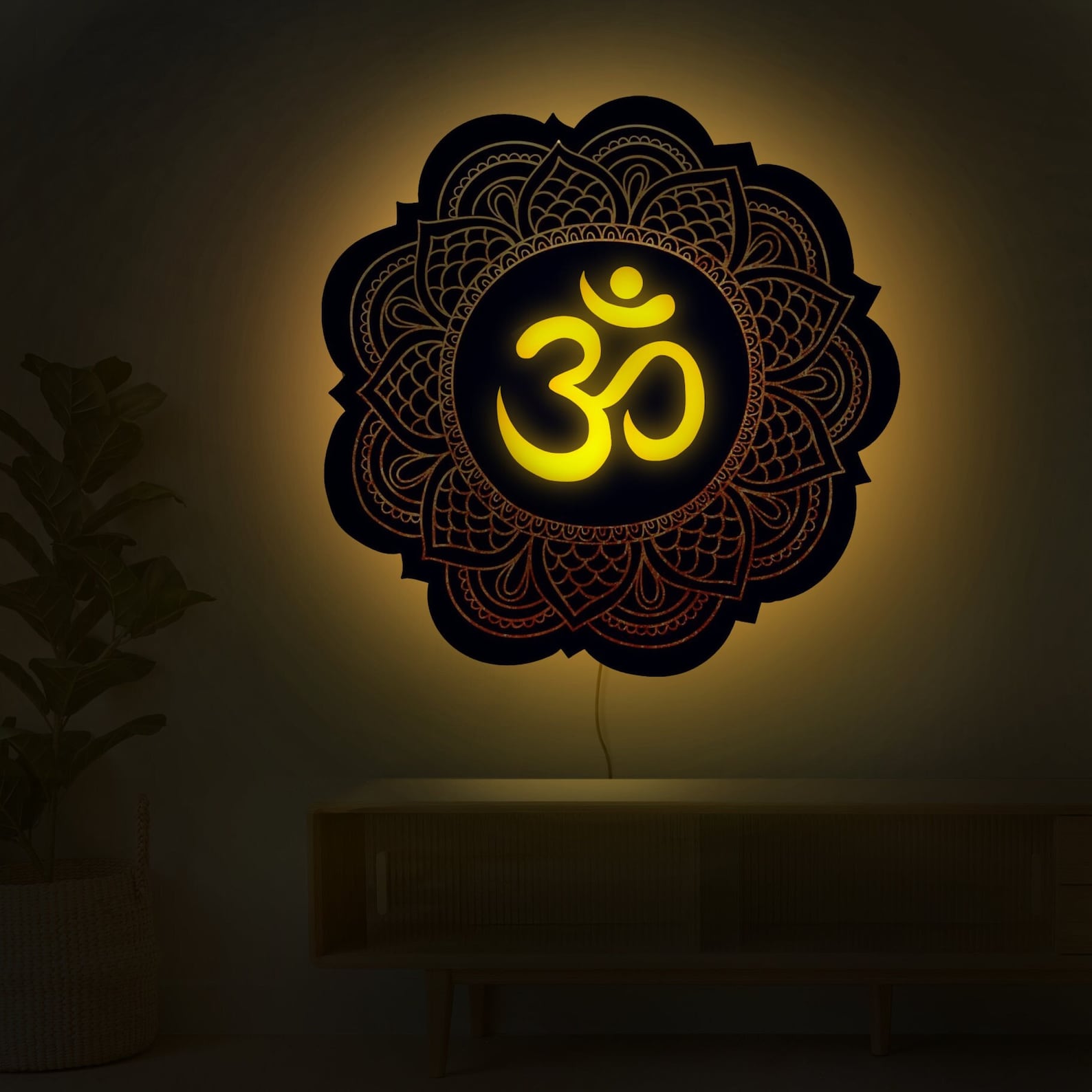 Om Neon Sign, Om Light Decor, Om Symbol Art Lighted, Om Led Sign ...