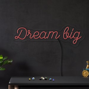 Dream Big Led Sign, Dream Big Neon Sign, Motivational Neon Sign ...