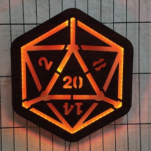 Dice Neon Light, Dice Led Sign, 20 Sided Die Edge Lit LED Sign ...