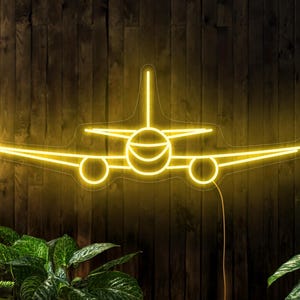 Airplane Neon Sign, Aviation Neon Sign, Aircraft Led Sign, Gift for ...