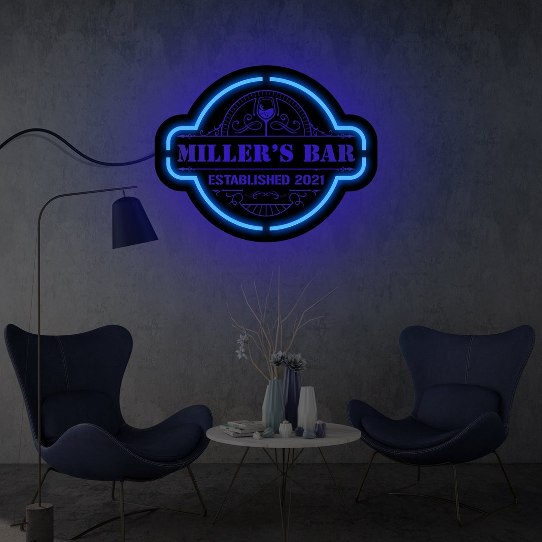Personalized Bar Sign Neon, Custom Bar Neon Sign, Custom Bar Led Sign ...