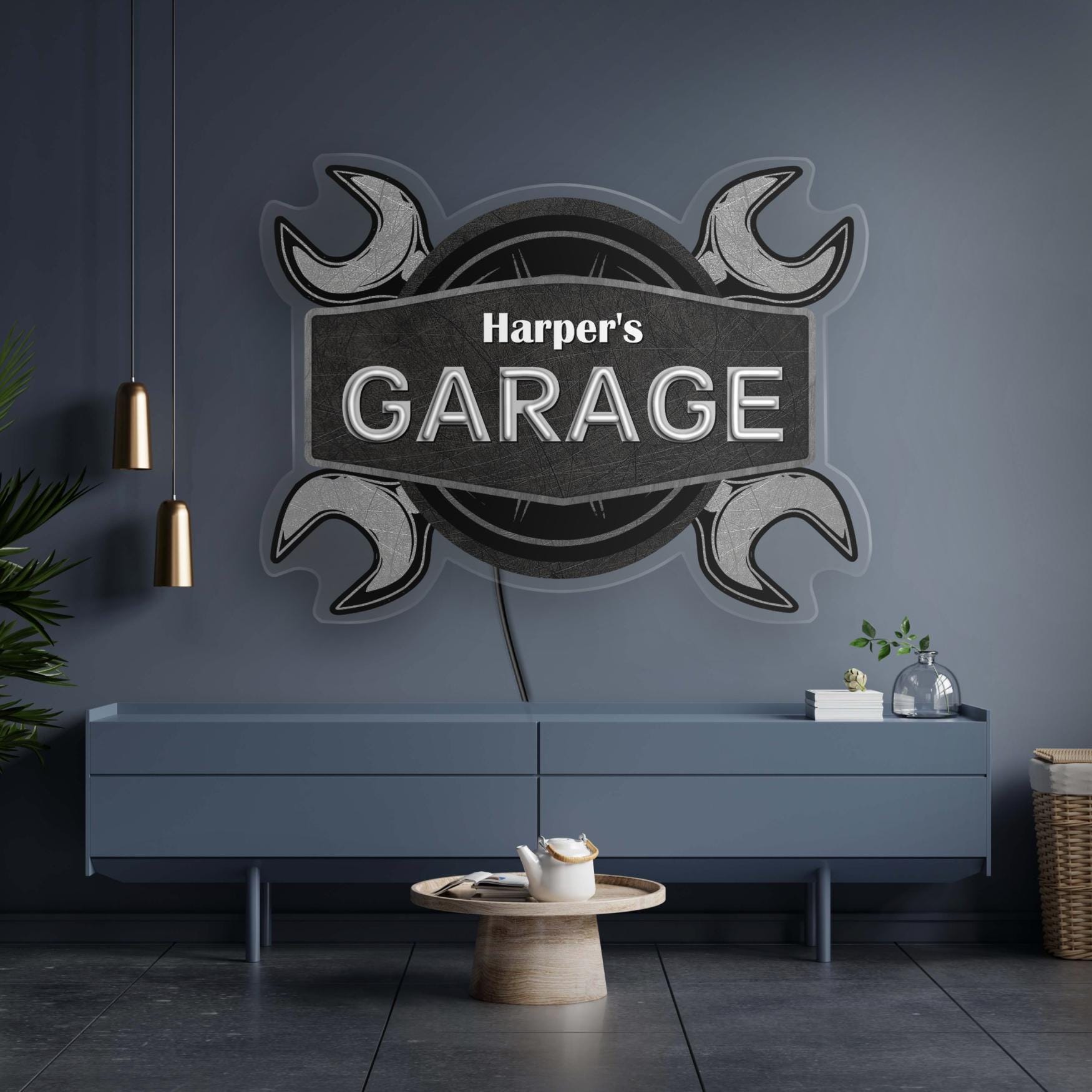 Garage Neon Sign, Custom Garage Sign, Personalized Garage Sign ...