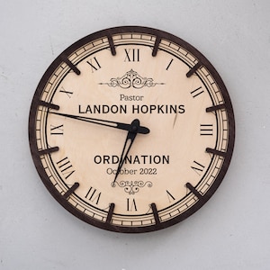 Pastor Clock, Pastor Retirement Clock, Pastor Appreciation Gift, Pastor ...