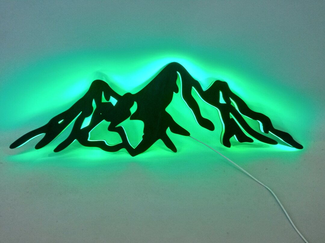 Mountain Wall Art Light Up, Mountain Night Light, Led Mountain ...